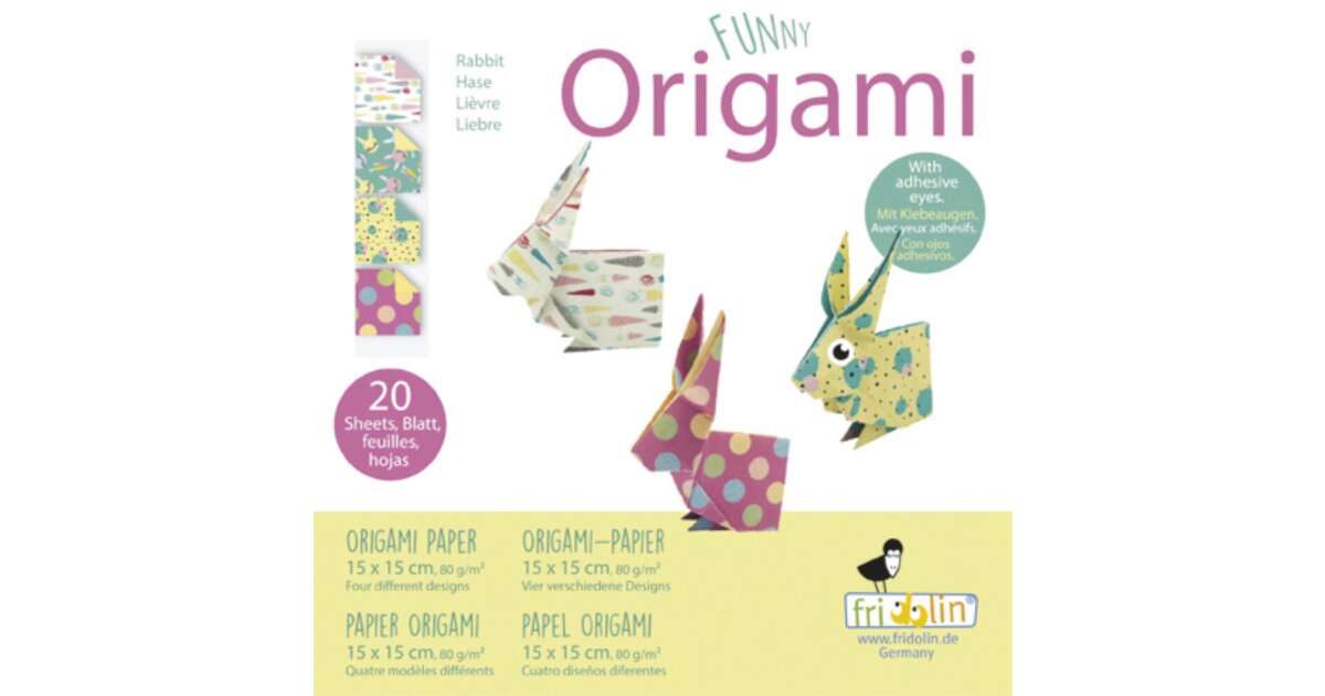 Fridolin Funny Origami - Nyúl origami papírhajtogató készlet | Pepita.hu