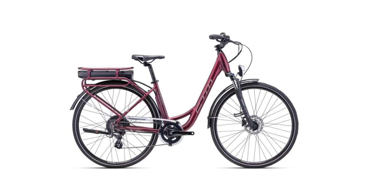 CTM E-Terra 28 elektromos kerékpár, bordó | Pepita.hu