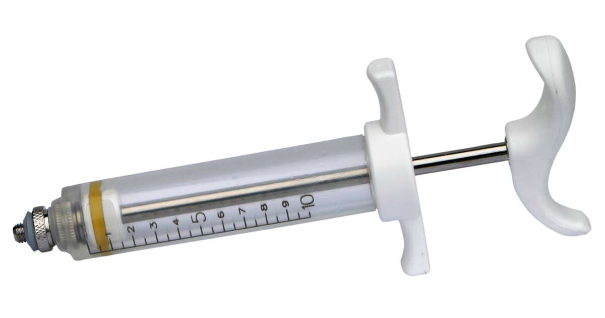 Excellent 10 ml-es menetes nylon szarvasmarha fecskendő, injekció ...