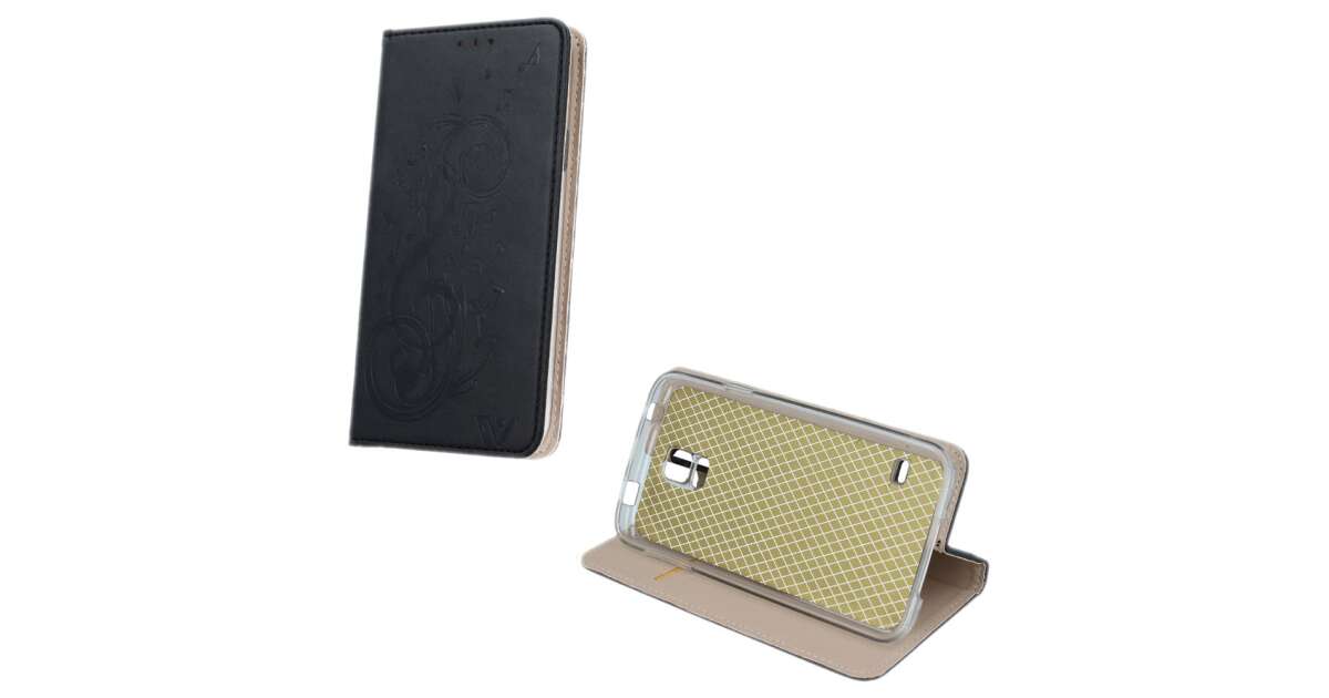 Huawei Y7 Prime, Oldalra nyíló tok, stand, Smart Stamp, violinkulcs ...