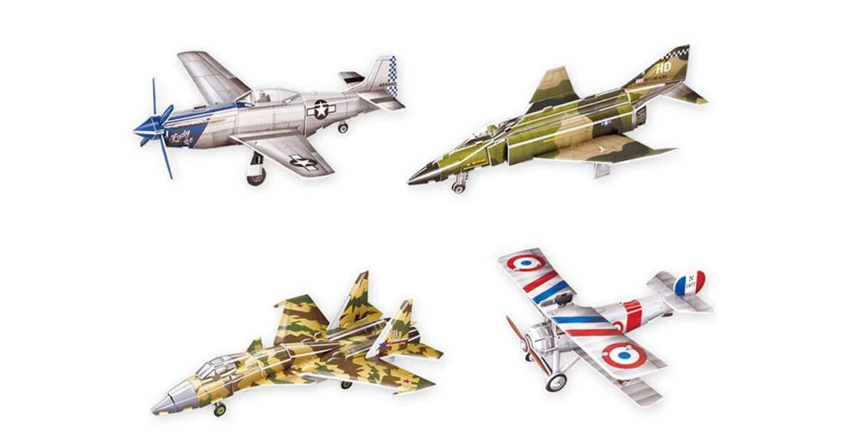 4 repülőből álló 78 darabos 3D puzzle készlet | Pepita.hu