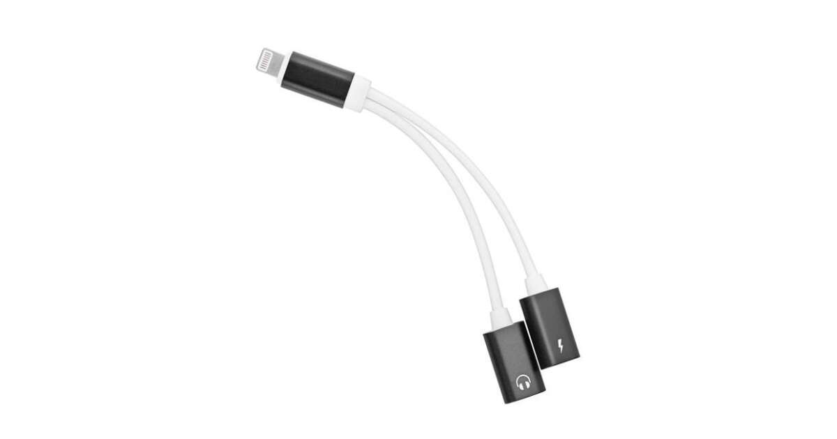 HF Adapter / audio + töltő iPhone Lightning 8-pin - Lightning 8-pólusú ...