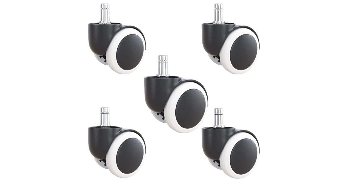 Caster Wheel Replacement Set for Swivel Chairs, 5 pcs, Black/Grey ...