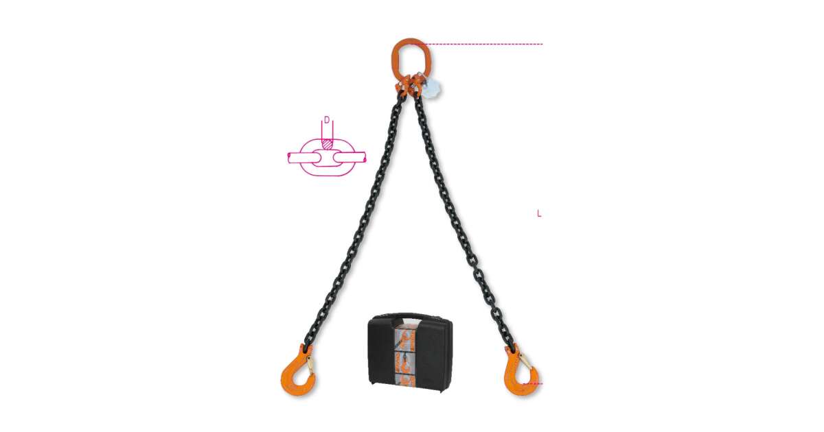 Beta 8092 D8-2 rögzítő emelőheveder 2 karos lánc táskában (080920042 ...