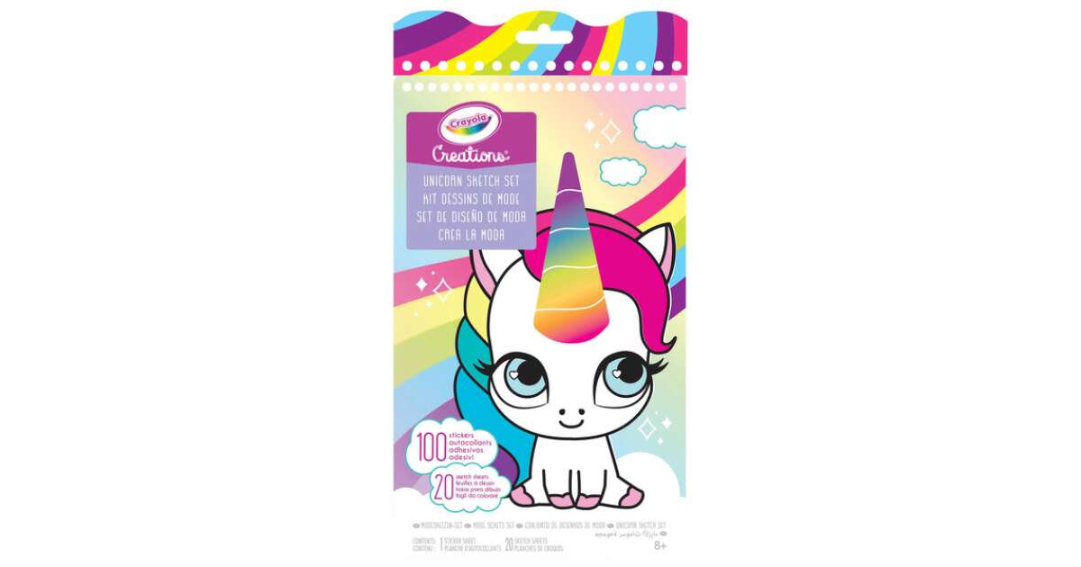 Crayola Creations Egyszarvú Rajzkészlet - 20 oldal, 100 matrica | Pepita.hu