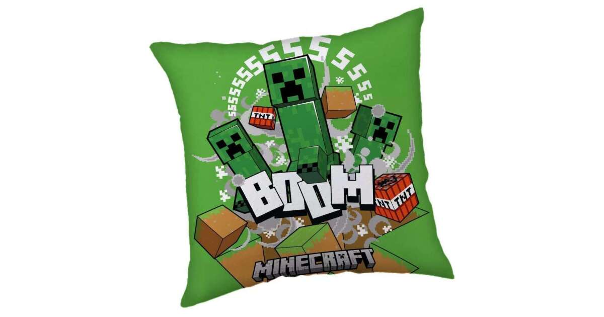 Minecraft Minecraft Creeper Boom párna, díszpárna 40x40 cm | Pepita.hu