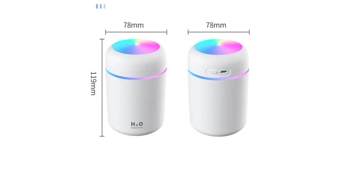 H2o Color RGB világítós párásító - fehér 300 ml | Pepita.hu