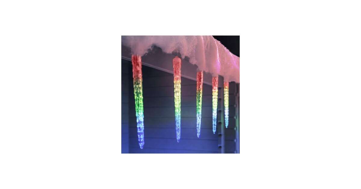 Jégcsap Formájú Karácsonyi Fényfűzér 50cm RGB | Pepita.hu