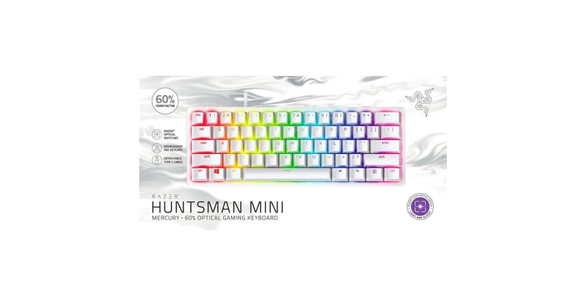 Razer Huntsman Mini Mercury Edition (Purple Switch) US RGB gamer ...