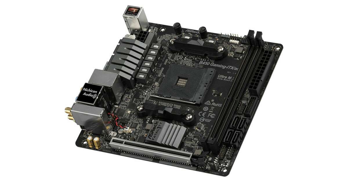 Asrock Fatal1ty B450 Gaming-ITX/ac AMD B450 AM4 foglalat mini ITX ...
