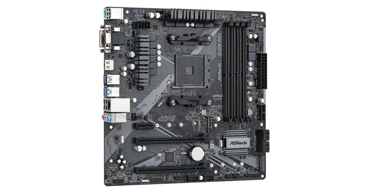 Asrock B450M Pro4 R2.0 AMD B450 AM4 foglalat Micro ATX | Pepita.hu