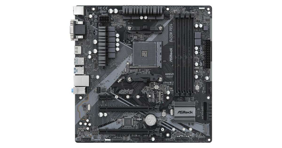 Asrock B450M Pro4 R2.0 AMD B450 AM4 foglalat Micro ATX | Pepita.hu