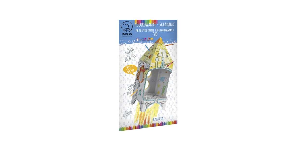 Rachetă de colorat, Monumi, carton, 32 cm | Pepita.com