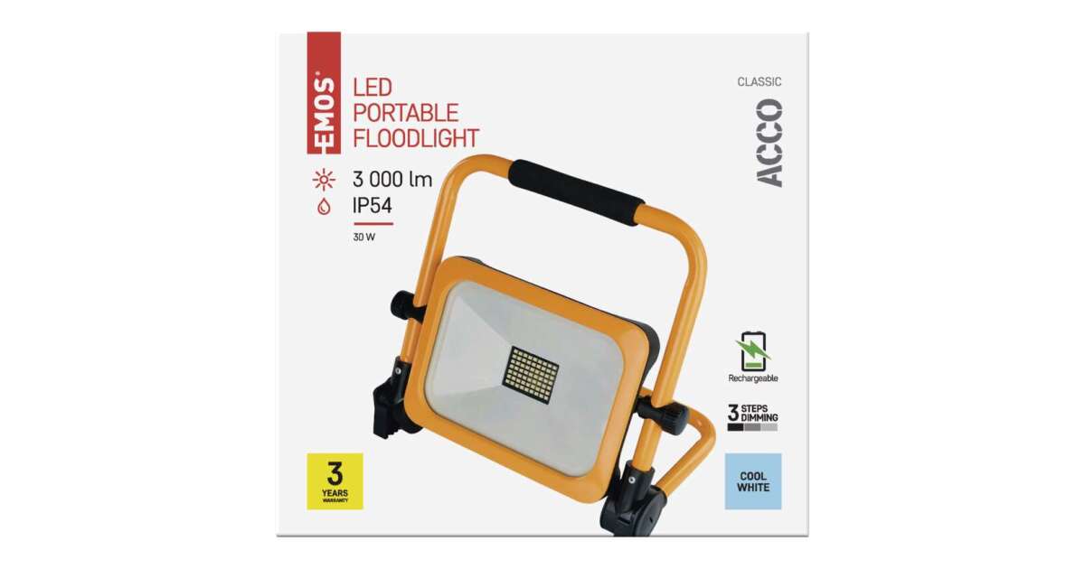 EMOS Profi LED reflektor ACCO 30W 3000lm IP54 hideg fehér | Pepita.hu
