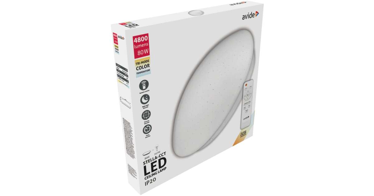 Avide LED Ceiling Light Stella-CCT 80W (40+40) with remote control ...