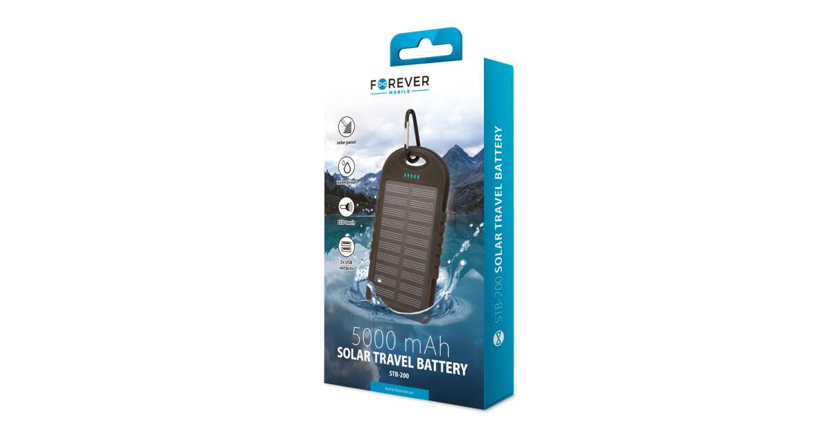 Forever Napelemes Power Bank STB-200 - 5000 mAh | Pepita.hu