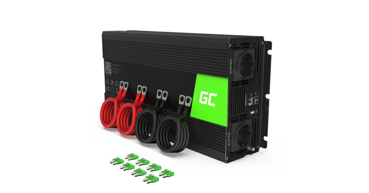 Green Cell autós inverter tiszta szinuszos 12V 230V, 3000W / 6000W ...