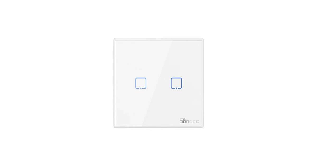 Sonoff Touchscreen-Schalter T2EU2C-RF 433 MHz (2 Kanäle) | Pepita.com