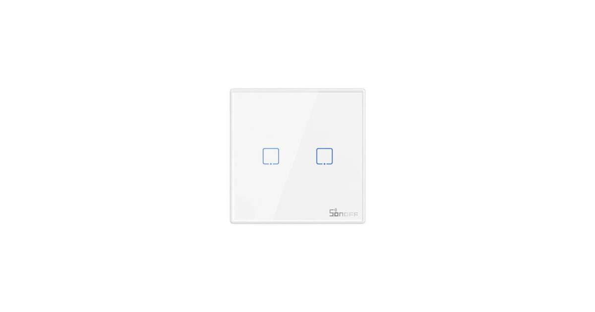 Sonoff Touchscreen-Schalter T2EU2C-RF 433 MHz (2 Kanäle) | Pepita.com