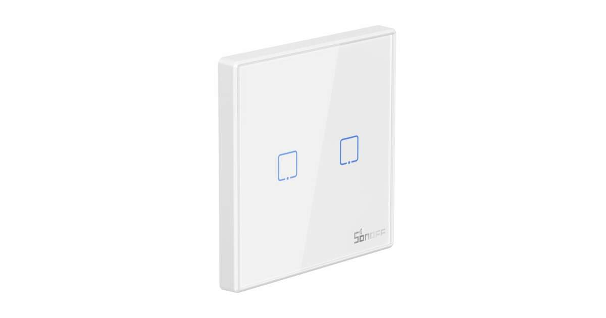 Sonoff Touchscreen-Schalter T2EU2C-RF 433 MHz (2 Kanäle) | Pepita.com