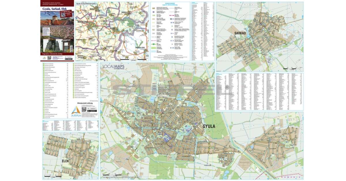 Gyula-Sarkad-Elek hajtogatott térképe | Pepita.hu