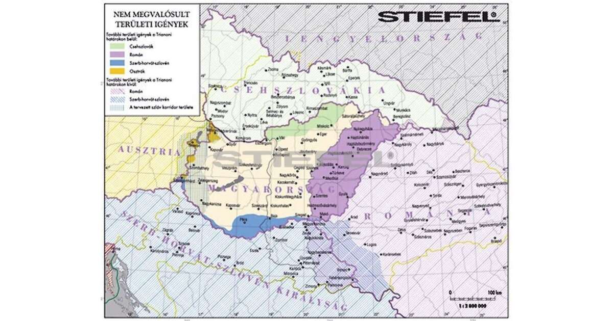 A trianoni békekötés következményei Magyarországon (hajtogatott térkép ...