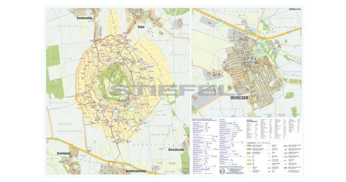 Devecser város és Somló térképe, tűzhető, keretes 46902825