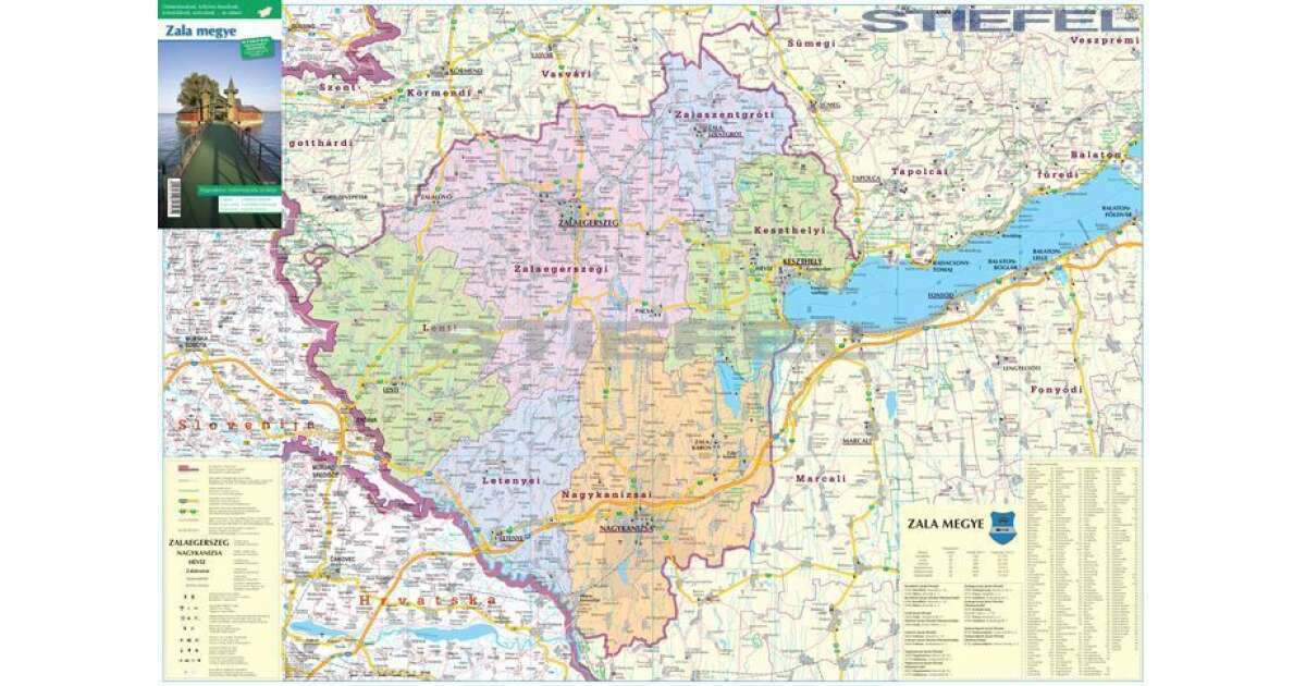 Zala megye járásai hajtott térkép | Pepita.hu