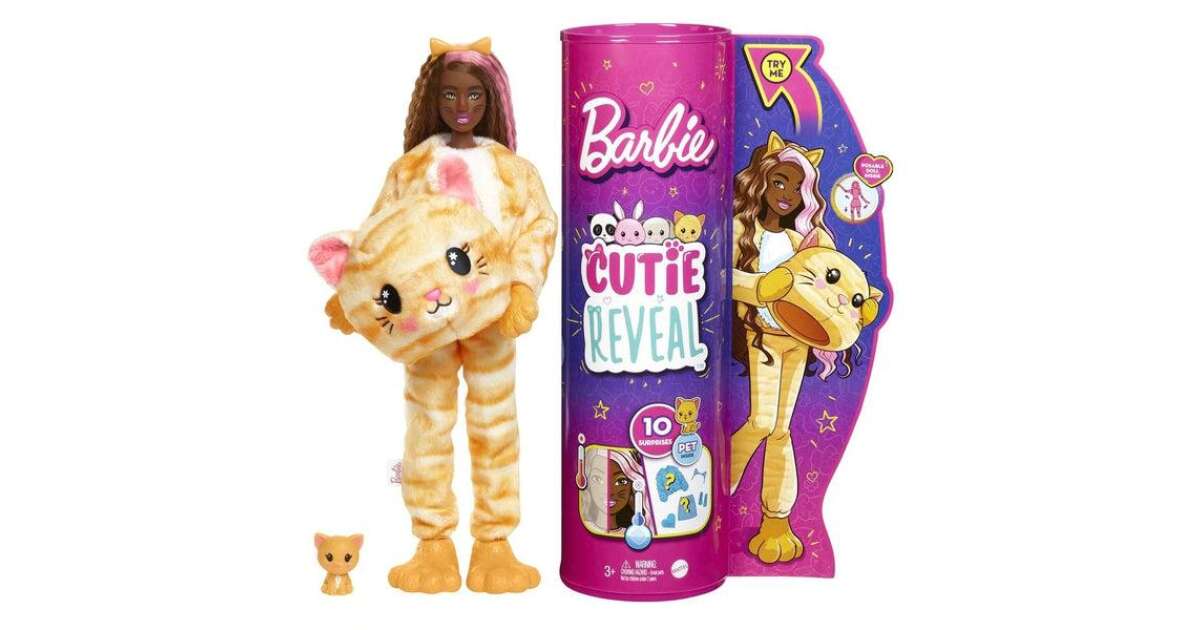 Barbie Cutie Reveal Meglepetés baba - cica | Pepita.hu