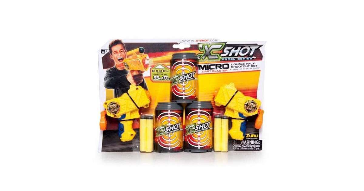 Xshot Excel Micro - Dupla mini szivacslövő játékpisztoly 3 db célpont ...