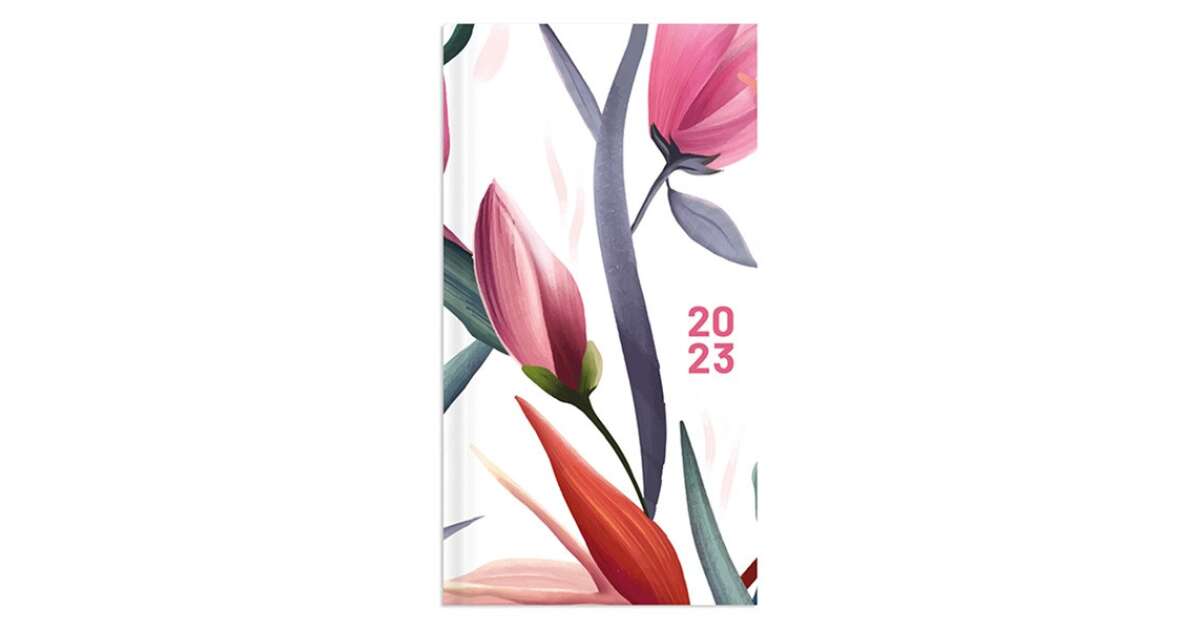 Zsebnaptár TOPTIMER Joy J035 heti álló fehér lapos Tulipánfa 2023 ...