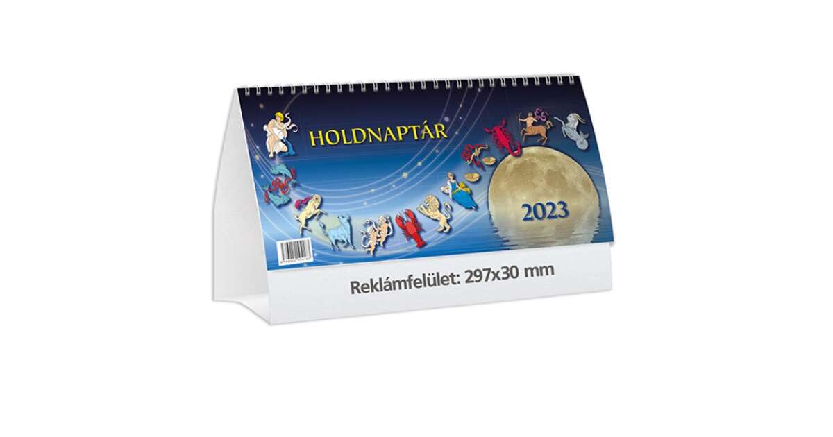 Asztali naptár képes TOPTIMER T059 álló fehér lapos Holdnaptár 2024 ...
