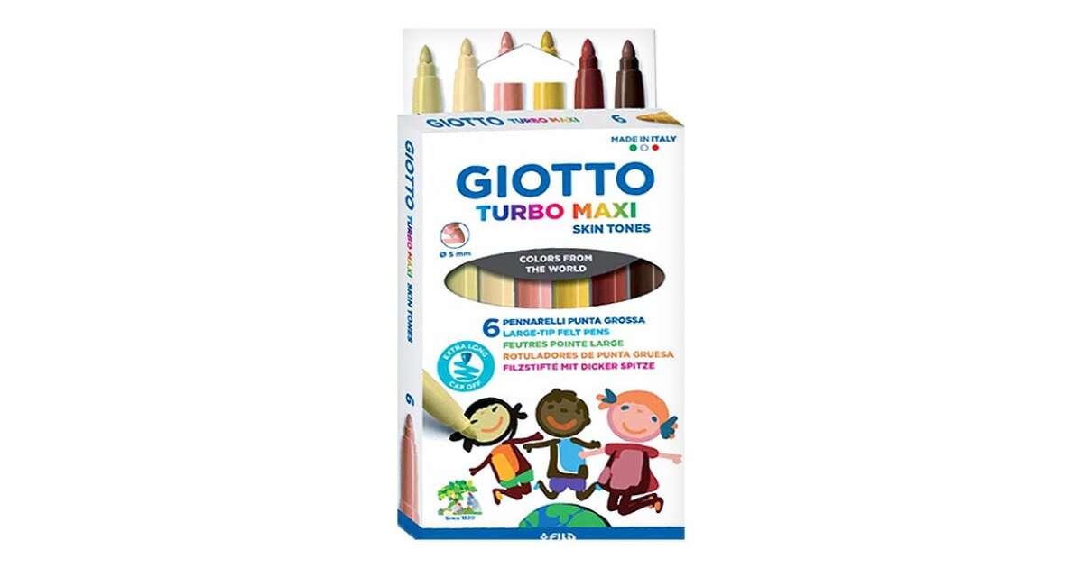 Filctoll GIOTTO Turbo maxi bőrtónus színek 6db-os készlet | Pepita.hu