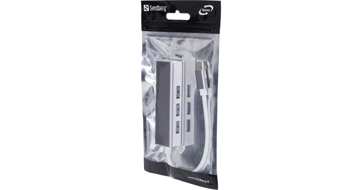 Sandberg USB Hub - USB-C to 4 x USB 3.0 Hub SAVER (USB-C bemenet ...