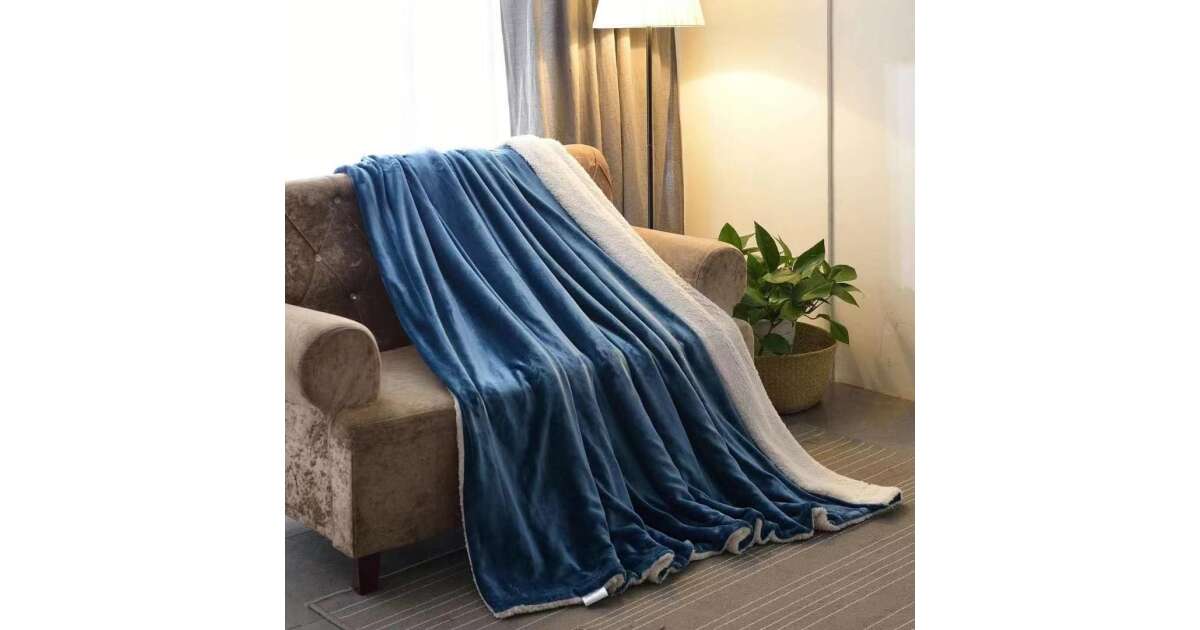 Extra puha&vastag sherpa takaró kék színű 3 méretben R45609-BL-3 - 180*200 | Pepita.hu