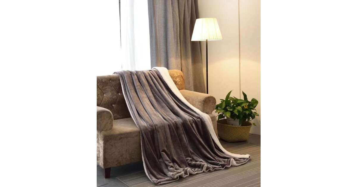 Extra puha&vastag sherpa takaró szürke színű 3 méretben R45609-GY-3 - 180*200 | Pepita.hu