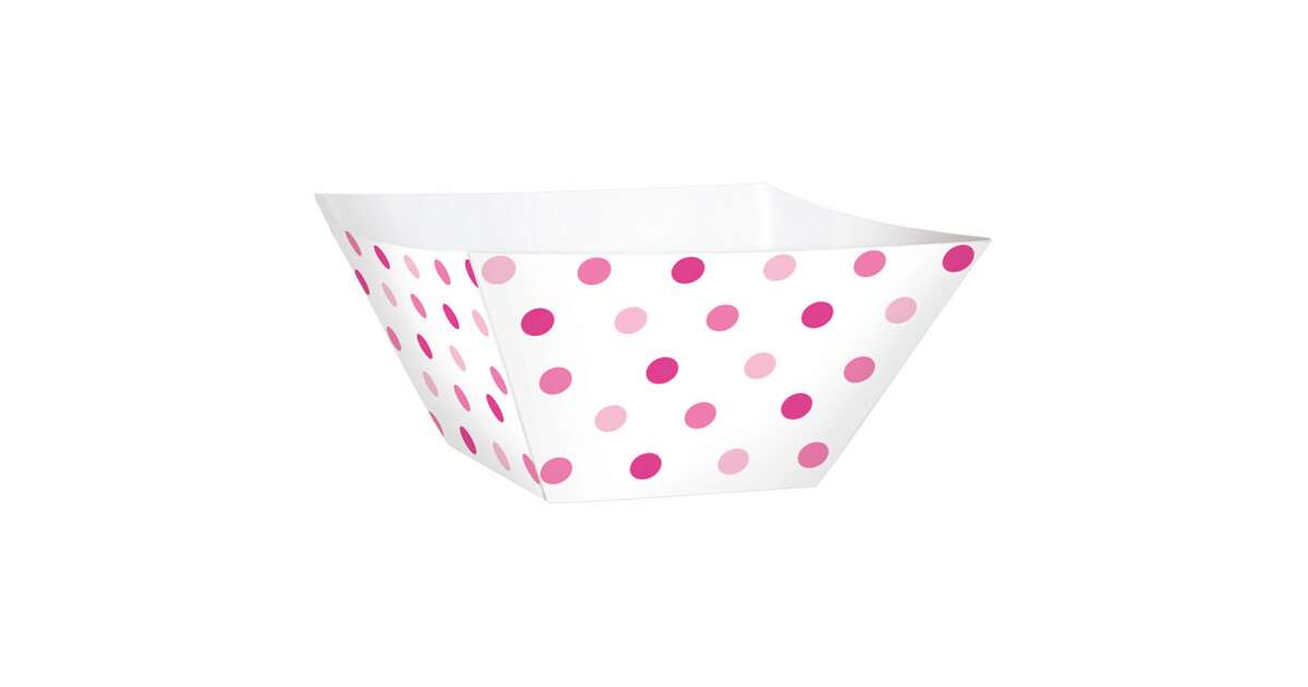 Paper Minis- Pink pöttyös Snack papírtál 24 db/cs. | Pepita.hu