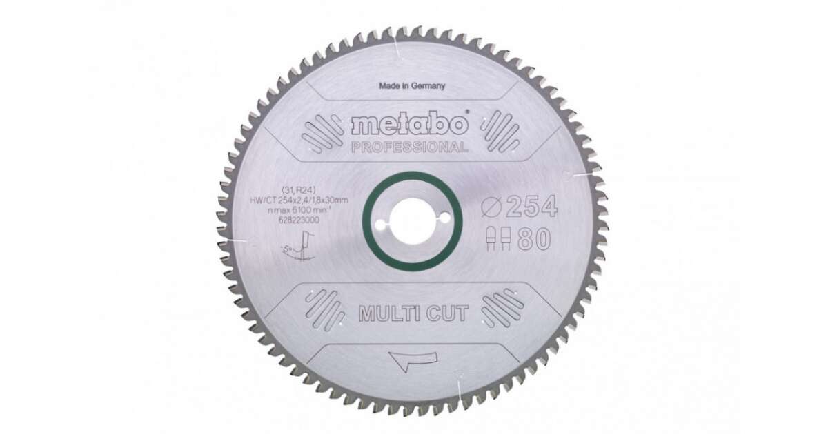 Metabo Fűrészlap multi cut - professional, 254x30, Z80 FZ/TZ, 5°neg ...