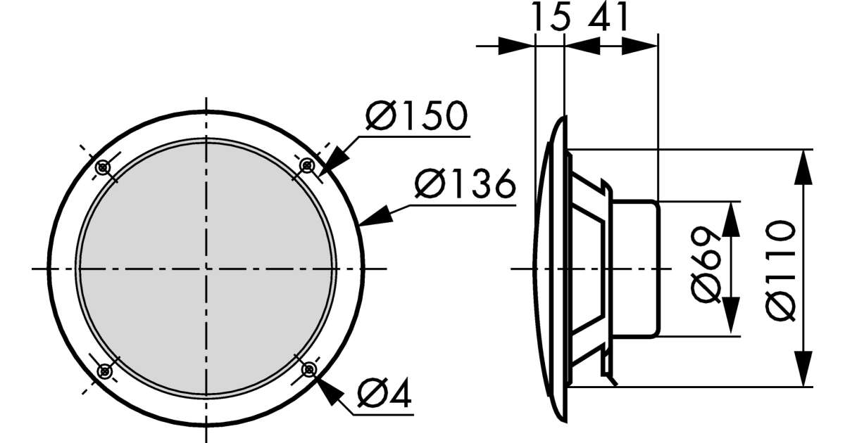 FR 13 WP - 4 Ohm (white) - Salt water resistant 13 cm (5) full range ...