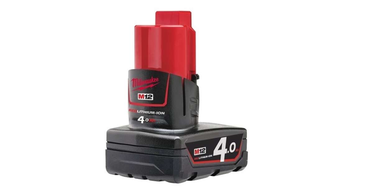 Milwaukee M12B4 REDLITHIUM™-ION AKKUMULÁTOR 12 V, 4,0 AH (4932430065 ...
