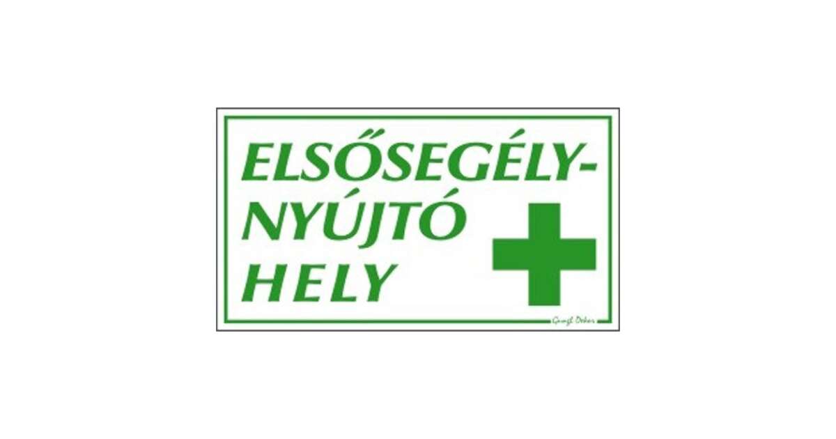 Piktogram Elsősegélynyújtó hely (fehér alapon zöld) | Pepita.hu
