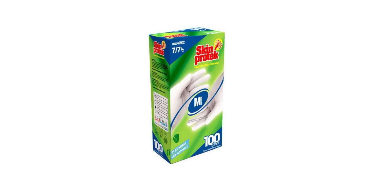Berica Skin Protek egyszerhasználatos latex fehér S, 100 db / doboz, 10 ...