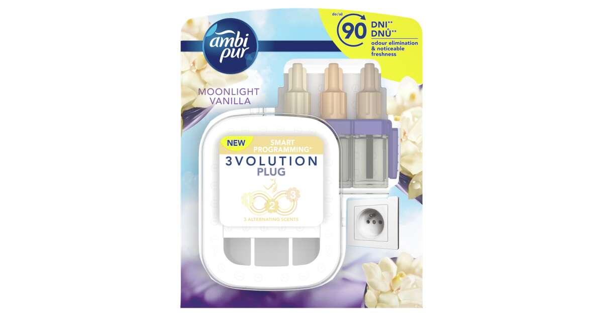 Légfrissítő elektromos kezdőcsomag 20 ml ambi pur 3 volution moonlight vanilla | Pepita.hu