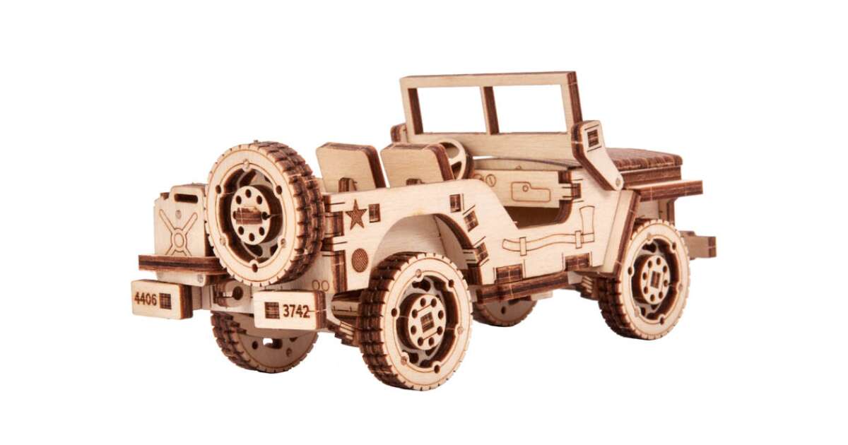 Wood Trick Jeep 3D mechanikus fa modell | Pepita.hu