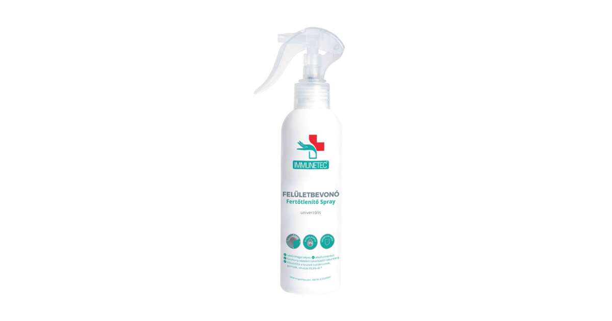 Immunetec Antimikrobiális felületbevonó fertőtlenítő spray 200 ml ...