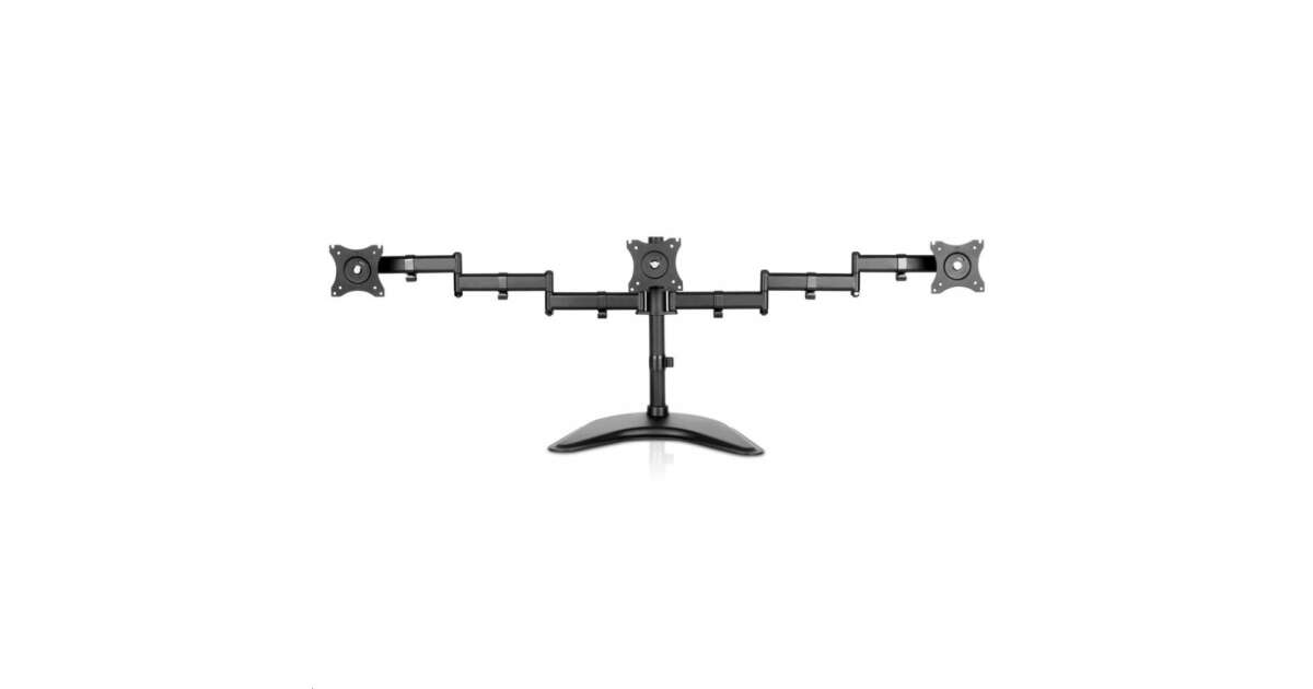 V7 13-27 tripla monitor tartó asztali állvány 8kg/monitor fekete ...