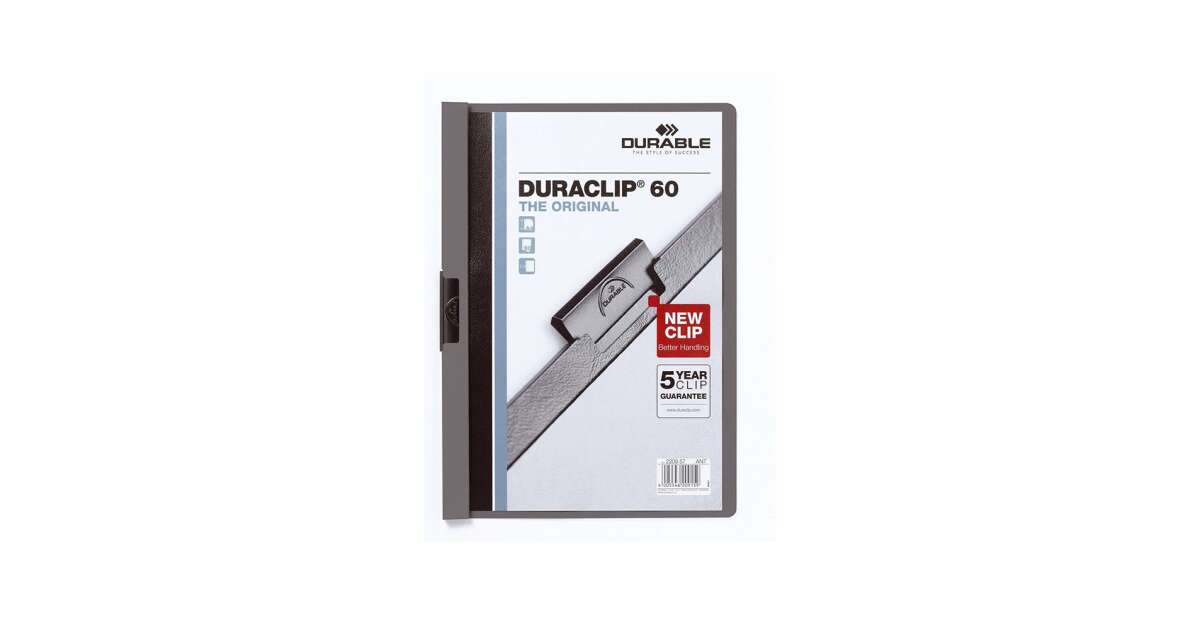 Klip mappa 60lap Durable Duraclip®, antracit | Pepita.hu