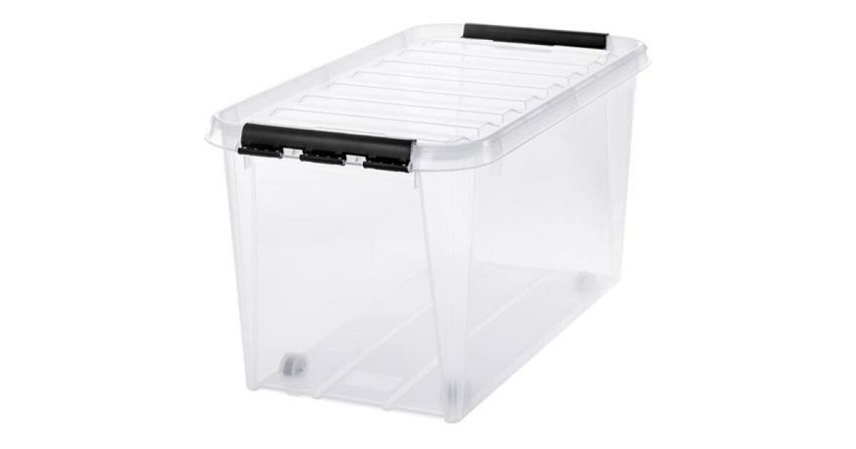 SMARTSTORE Classic 70 70 Liter Clear Plastic Storage Box with Black ...