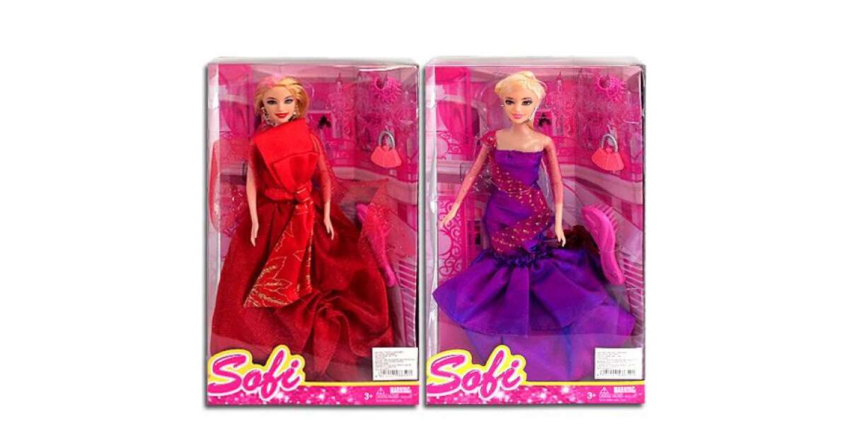 MK Toys Sofi baba elegáns ruhában fésűvel 2 változatban (1 db baba ...