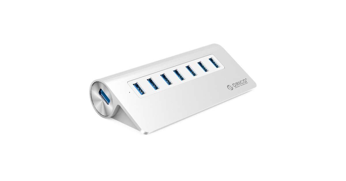 Orico Aktív USB3.0 Hub - M3H7-V1-EU-SV/148/ (7 port, Bemenet: USB-A ...